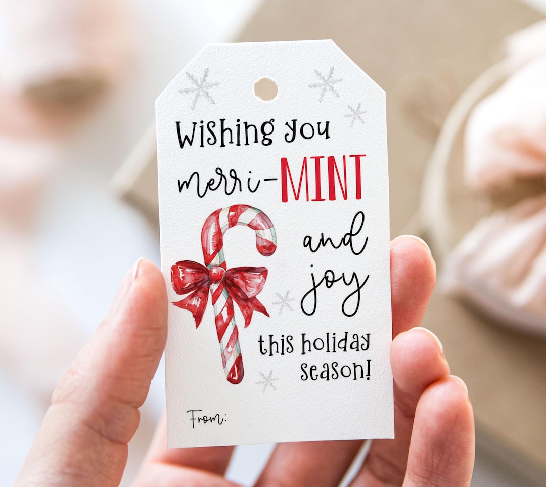 Wishing You Merry-mint and Joy This Holiday Season Tag, Printable Merry ...