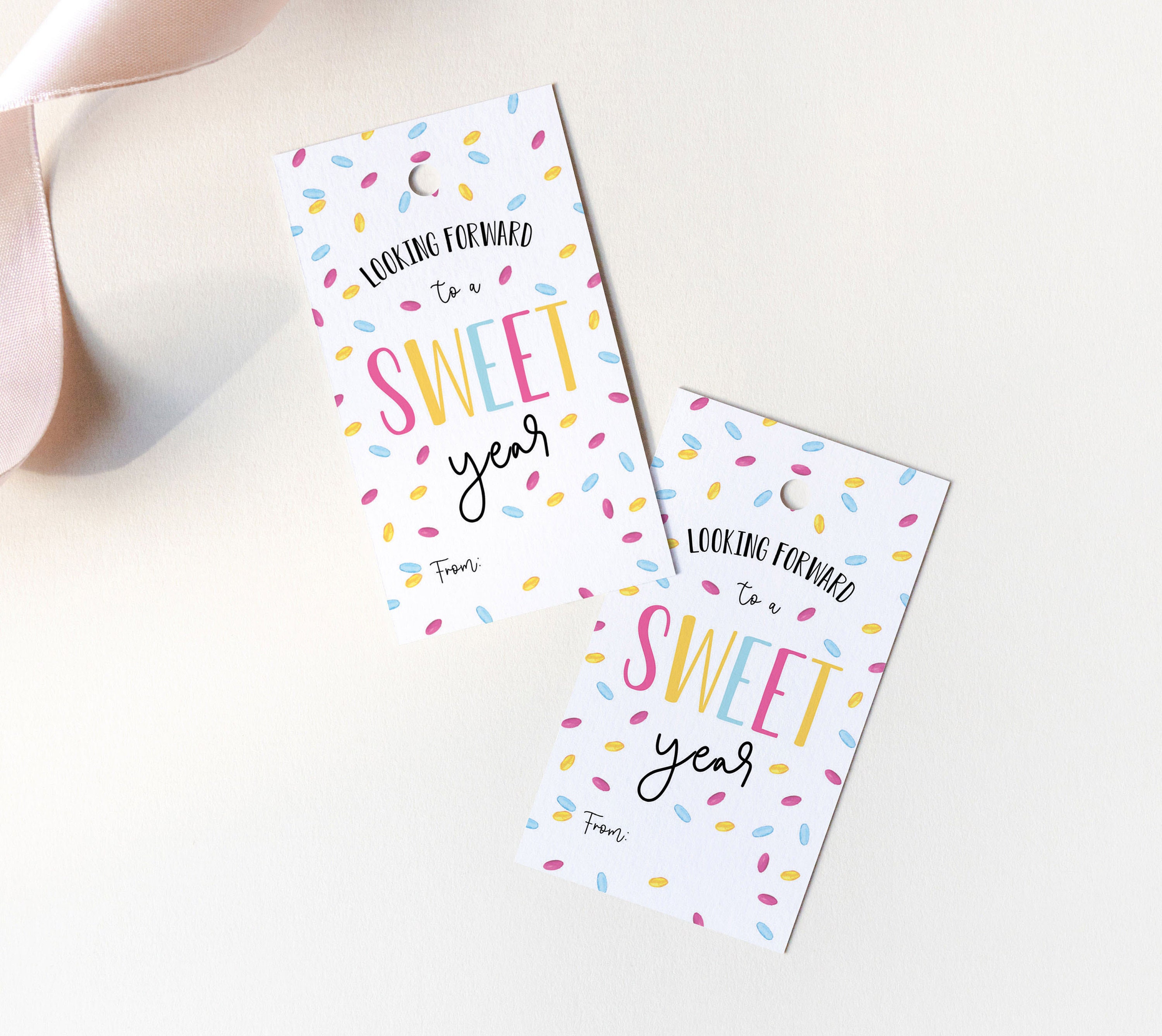 Looking Forward to a Sweet Year Tag, Printable First Day of School ...