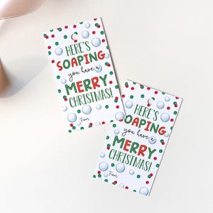Here's Soaping You Have A Merry Christmas Tag, Printable Merry ...
