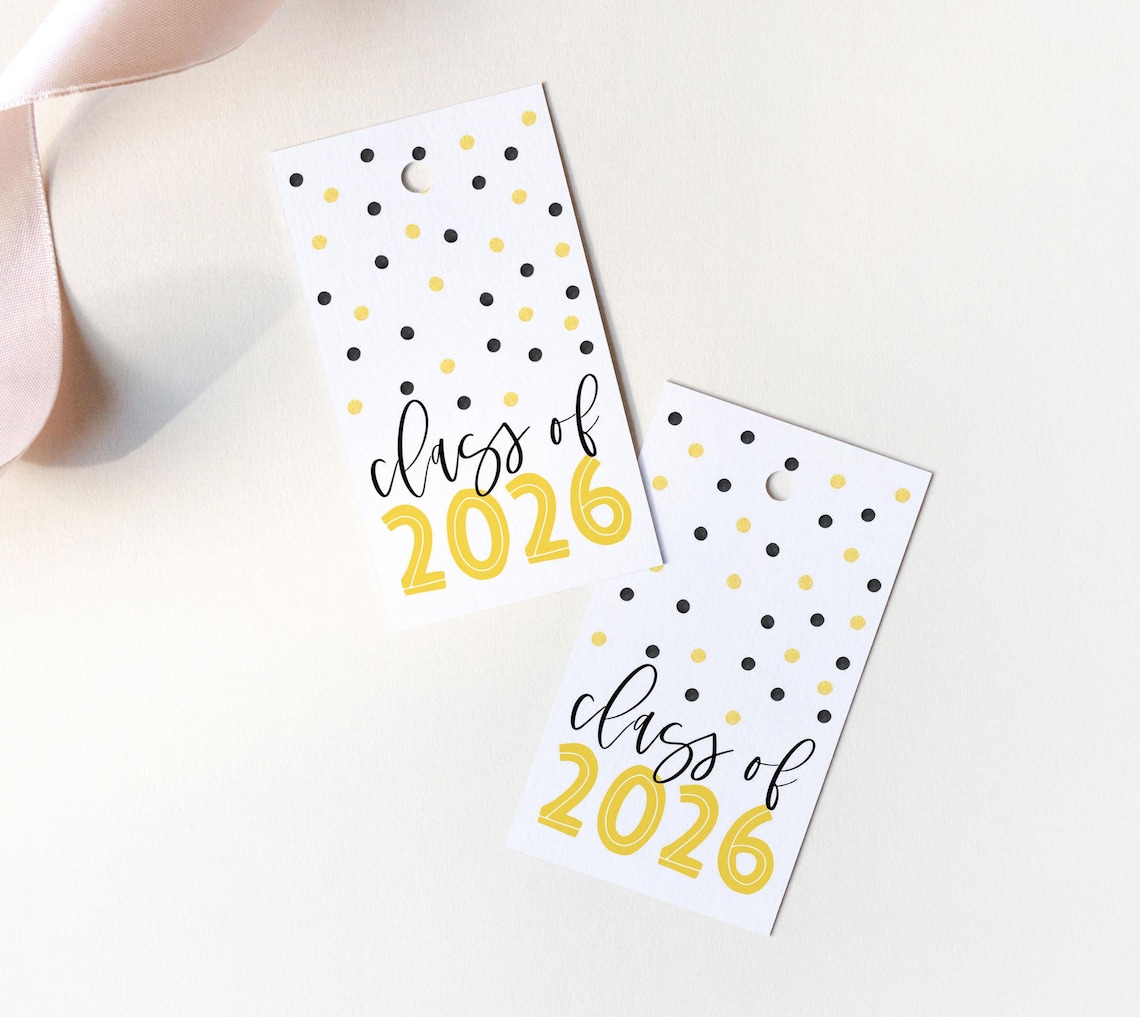 Graduation Class of 2026 Tag, Printable End of School Year Favor Tags ...