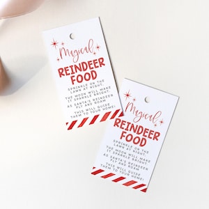 Magical Reindeer Food Tag, Printable Merry Christmas Favor Tags ...