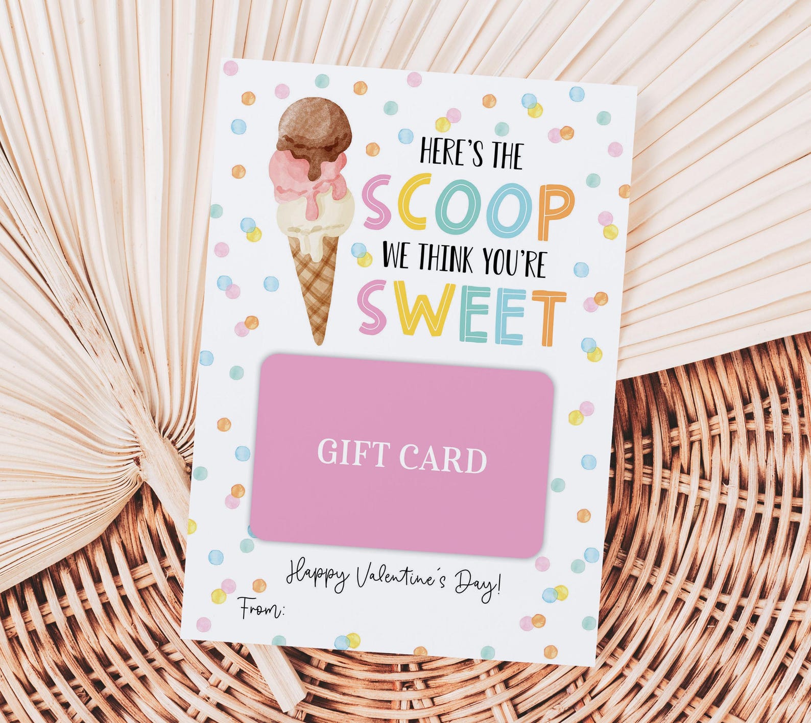 Here's the Scoop We Think You're Sweet Gift Card Holder, Printable ...