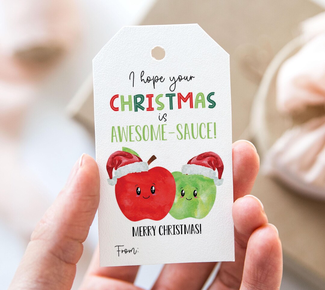 I Hope Your Christmas is Awesome-sauce Tag, Printable Merry Christmas ...