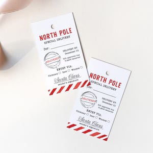 North Pole Special Delivery Christmas Tag, Printable Merry Christmas ...
