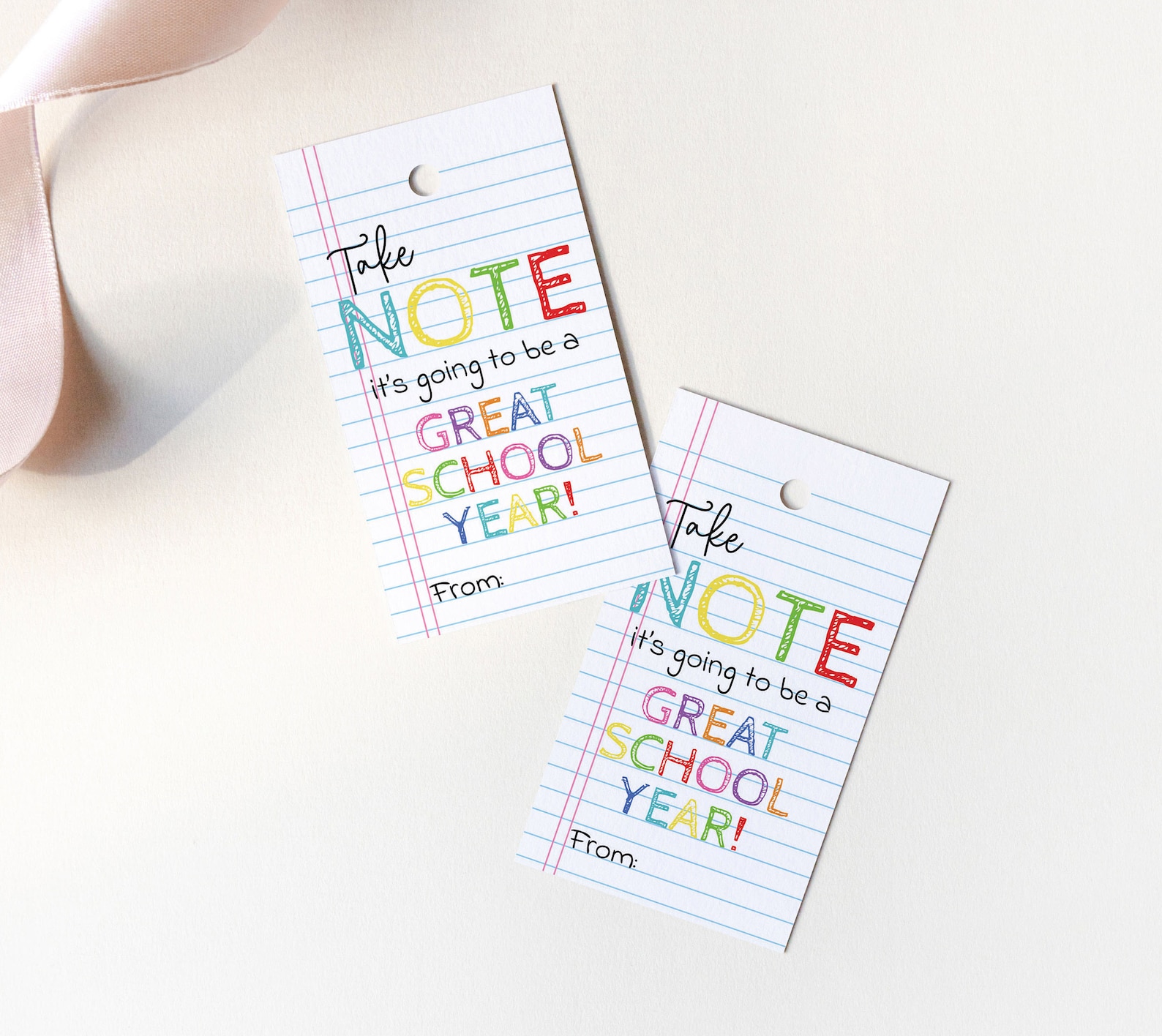 Take Note It's Going to Be a Great School Year Tag, Printable First Day ...