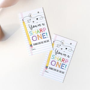 You're A Sharp One Tag, Printable End of School Year Favor Tags ...