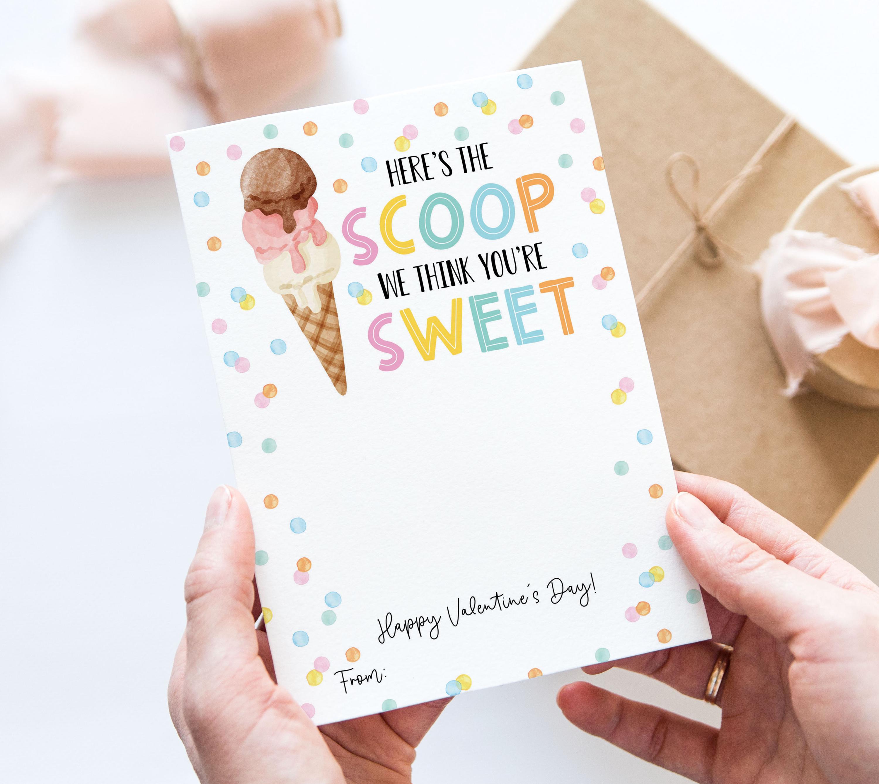 Here's the Scoop We Think You're Sweet Gift Card Holder, Printable ...