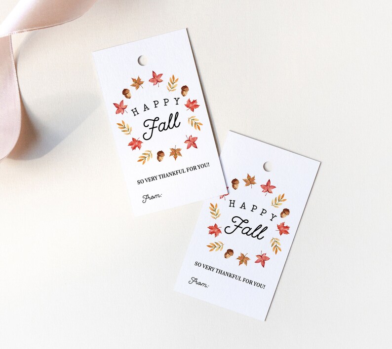 Happy Fall so Very Thankful for You Tag, Printable Fall Favor Tags ...
