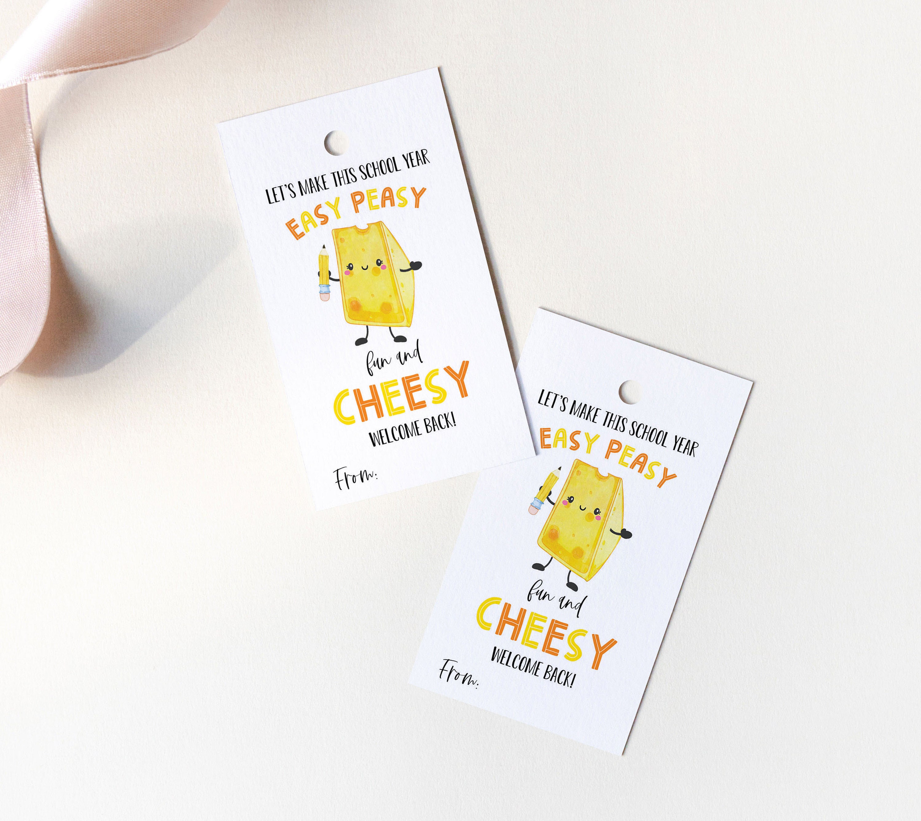 Let's Make This School Year Easy Peasy Fun and Cheesy Tag, Printable ...