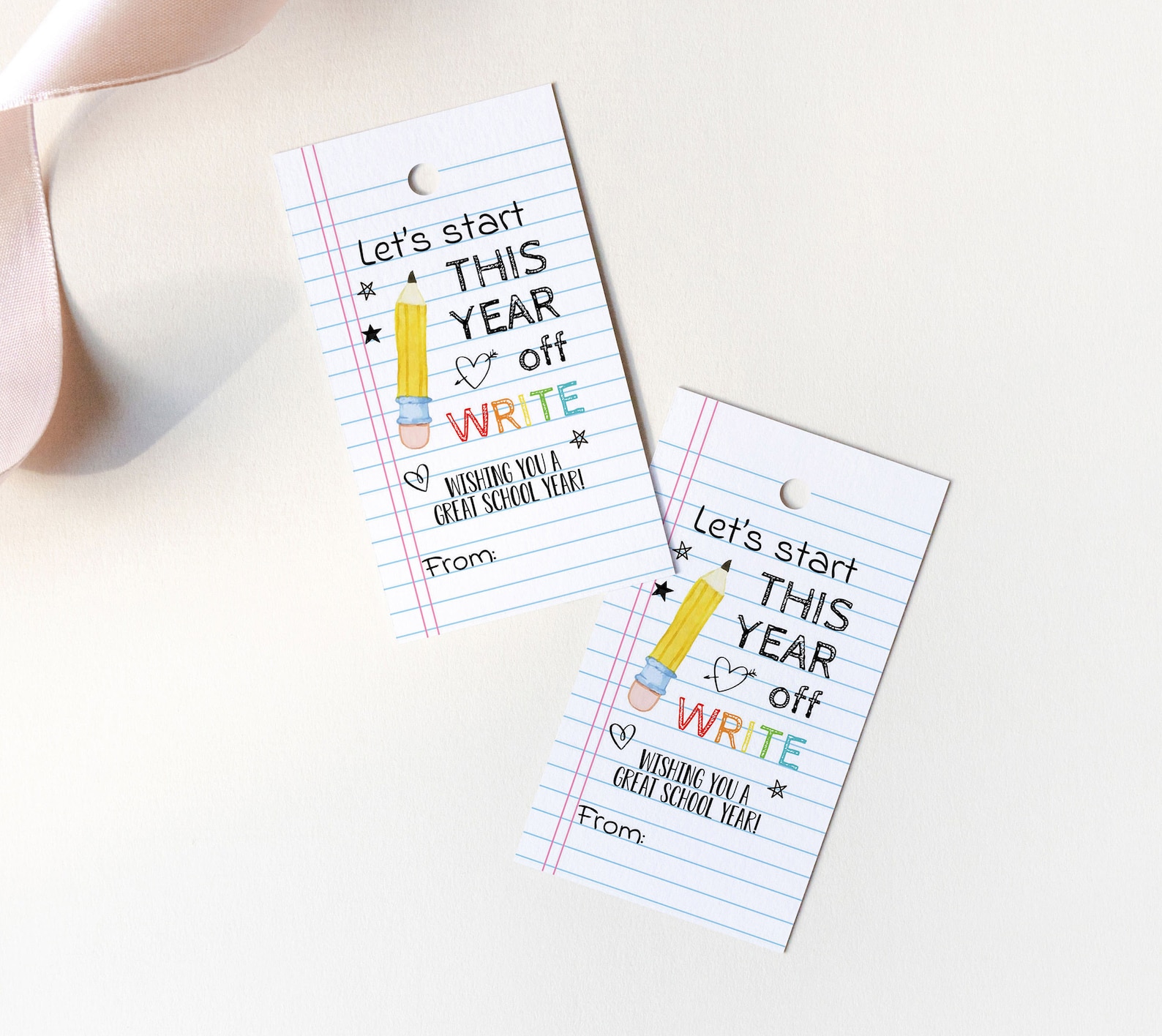 Let's Start This Year off Write Tag, Printable First Day of School ...