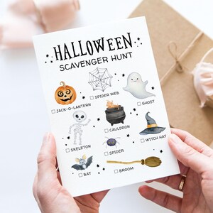 Halloween Scavenger Hunt Card, Kids Halloween Party Activity, Printable ...