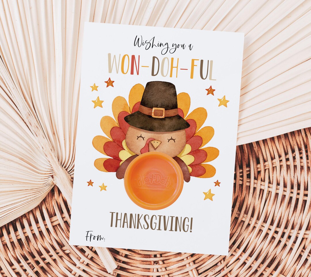 Wishing You A Won-doh-ful Thanksgiving Play Dough Holder, Printable ...