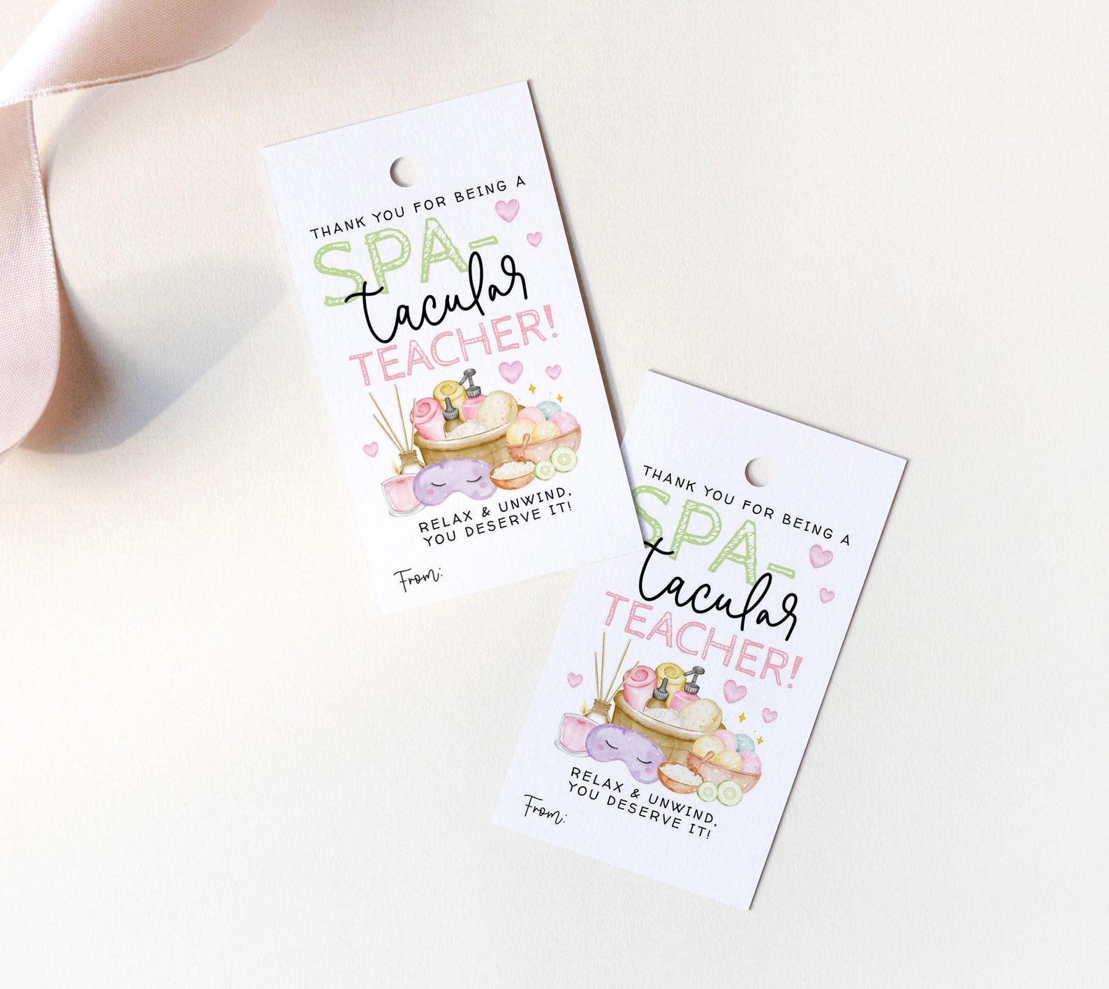 Thank You for Being A Spa-tacular Teacher Tag, Printable End of School ...