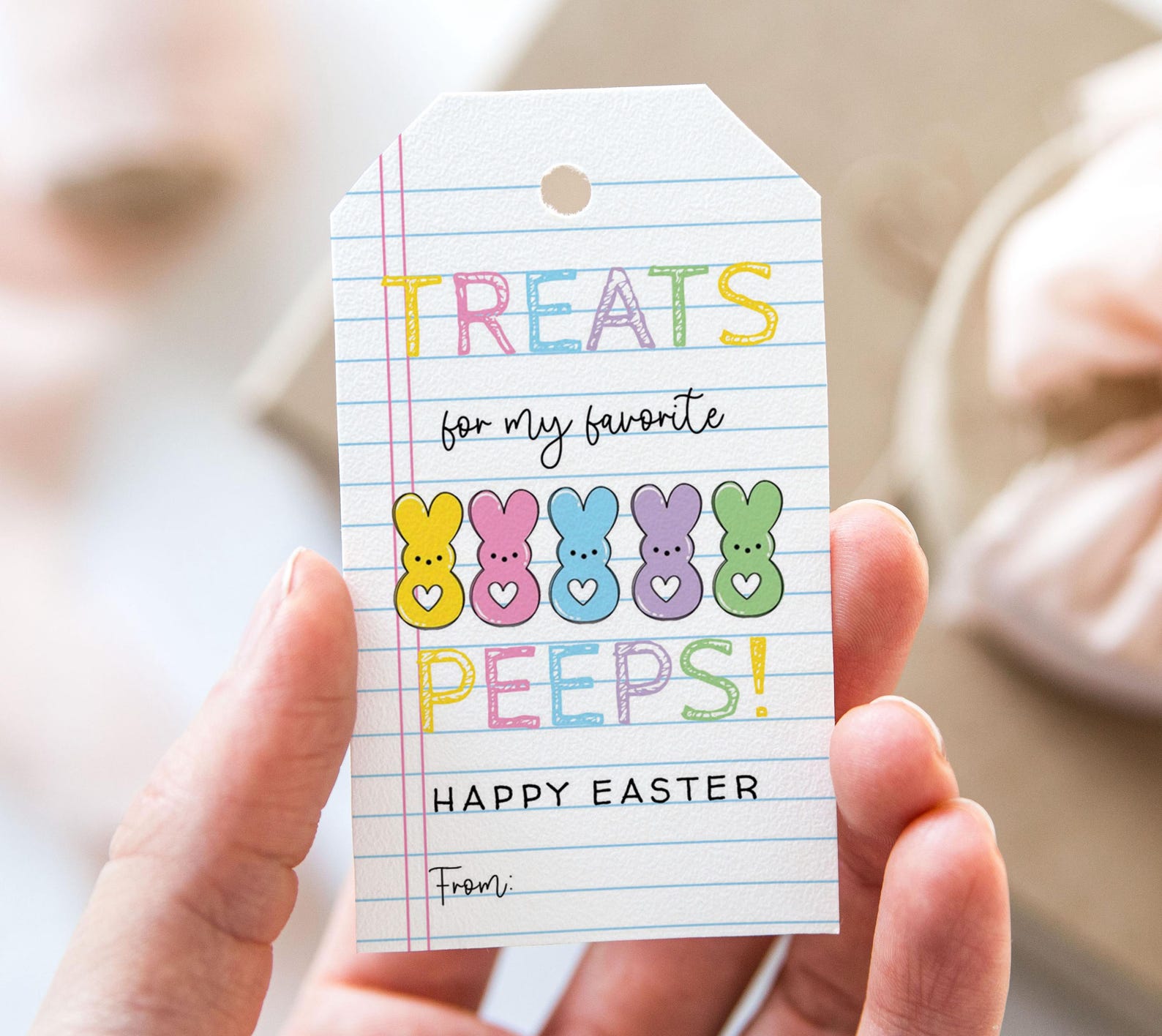 Treats for My Favorite Peeps Tag, Printable Happy Easter Favor Tags ...
