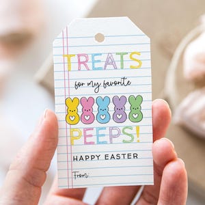 Treats for My Favorite Peeps Tag, Printable Happy Easter Favor Tags ...