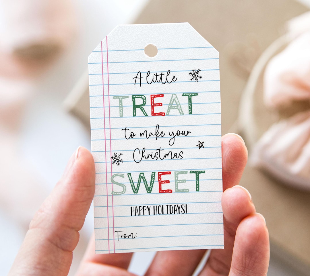A Little Treat to Make Your Christmas Sweet Tag, Printable Merry ...