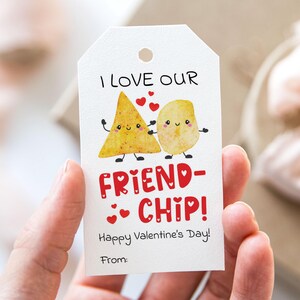 I Love Our Friend-chip Chips Tag, Printable Happy Valentine's Day Favor ...
