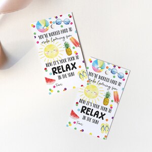Summer Your Turn to Relax in the Sun Tag, Printable End of School Year ...