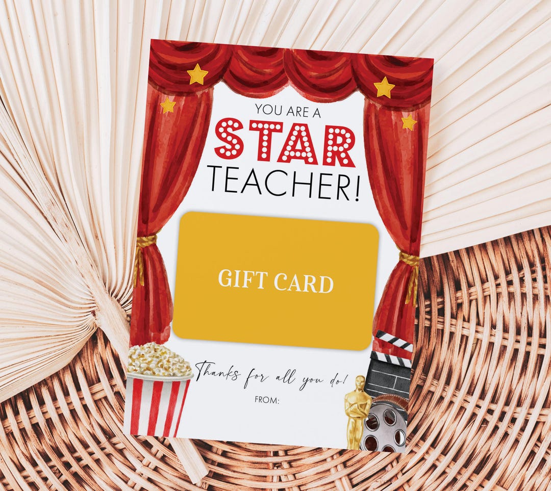 You Are A Star Teacher Thanks for All You Do Gift Card Holder ...