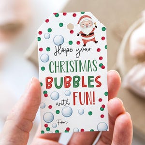 Hope Your Christmas Bubbles With Fun Tag, Printable Merry Christmas ...