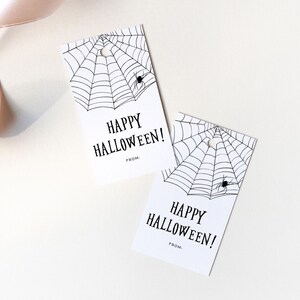 Happy Halloween Tag, Printable Happy Halloween Favor Tags, Simple ...