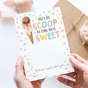 Here's the Scoop We Think You're Sweet Gift Card Holder, Printable End ...