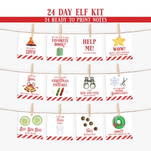 24 Day Christmas Elf Activity Kit, A Note From Your Elf Game, Printable ...