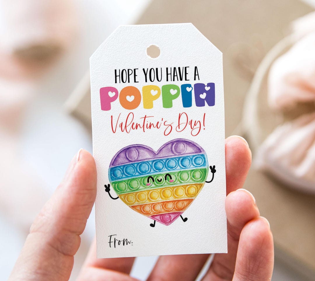 Hope You Have A Poppin' Valentine's Day Tag, Printable Happy Valentine ...