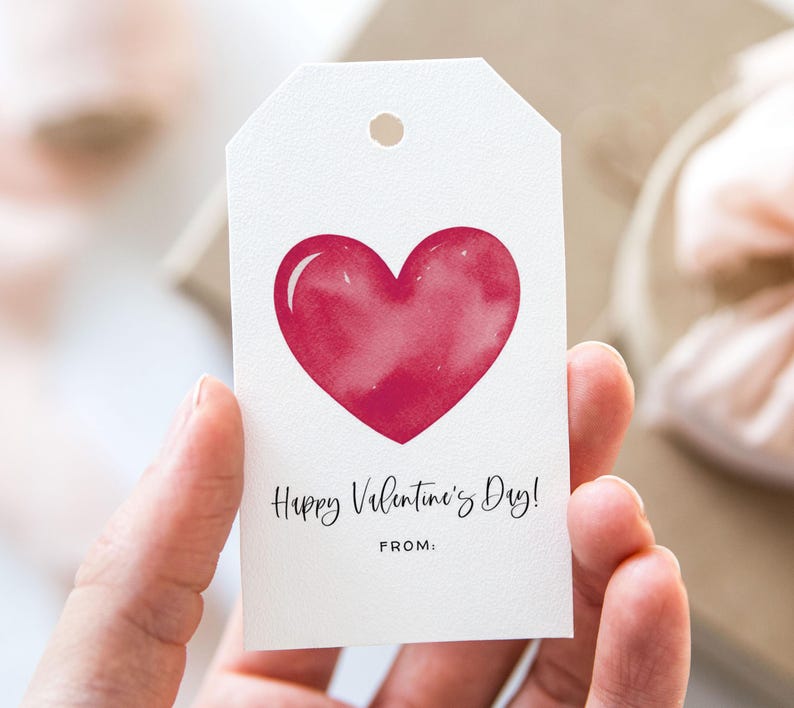 Happy Valentine's Day Tag, Printable Happy Valentine's Day Favor Tags ...