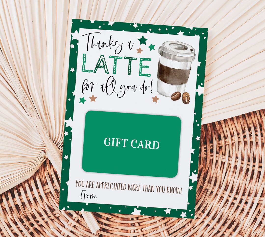 Thanks A Latte Gift Card Holder, Printable End of School Year Favor ...