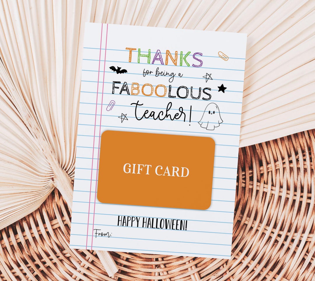 Thanks for Being A Faboolous Teacher Gift Card Holder, Printable Happy ...