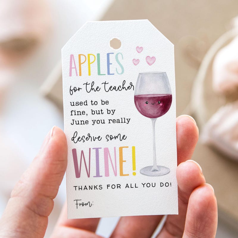 Teacher Wine Label - Etsy