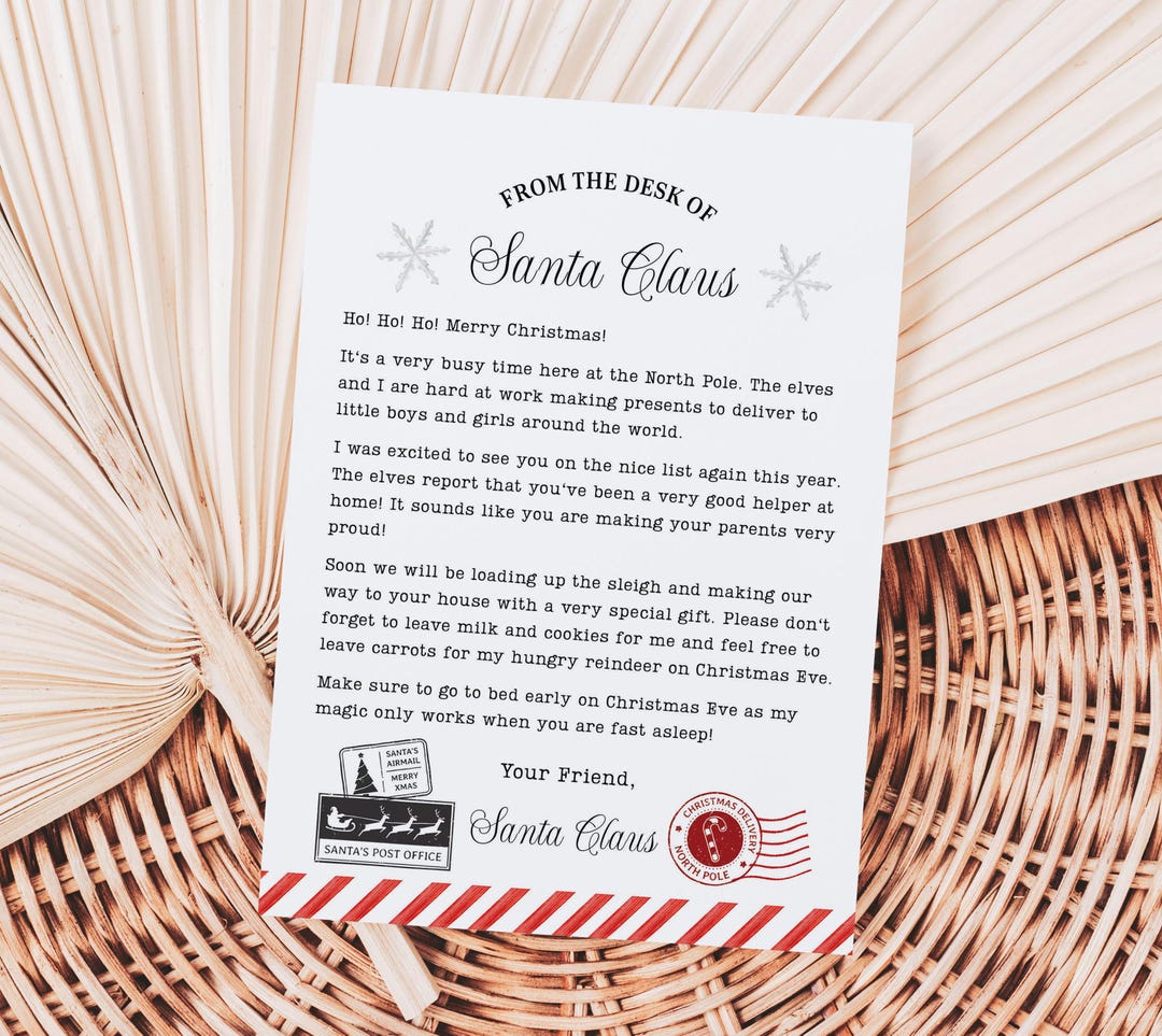 Official Letter From Santa Claus, Letter From the North Pole, Printable ...