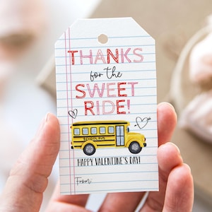 Thanks for the Sweet Ride Bus Driver Thank You Tag, Printable Happy ...