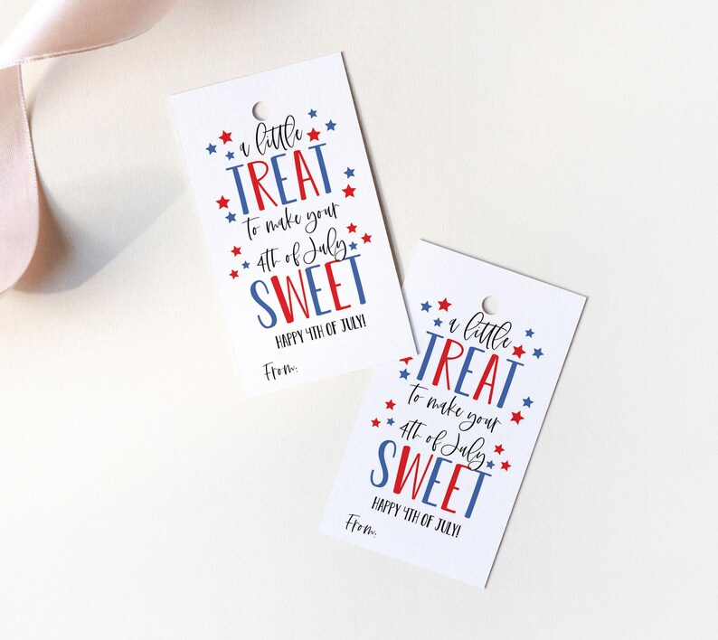 A Little Treat to Make Your 4th of July Sweet Tag, Printable Happy 4th ...