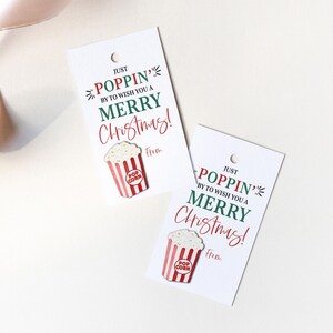 Just Poppin' by to Wish You A Merry Christmas Tag, Printable Merry ...