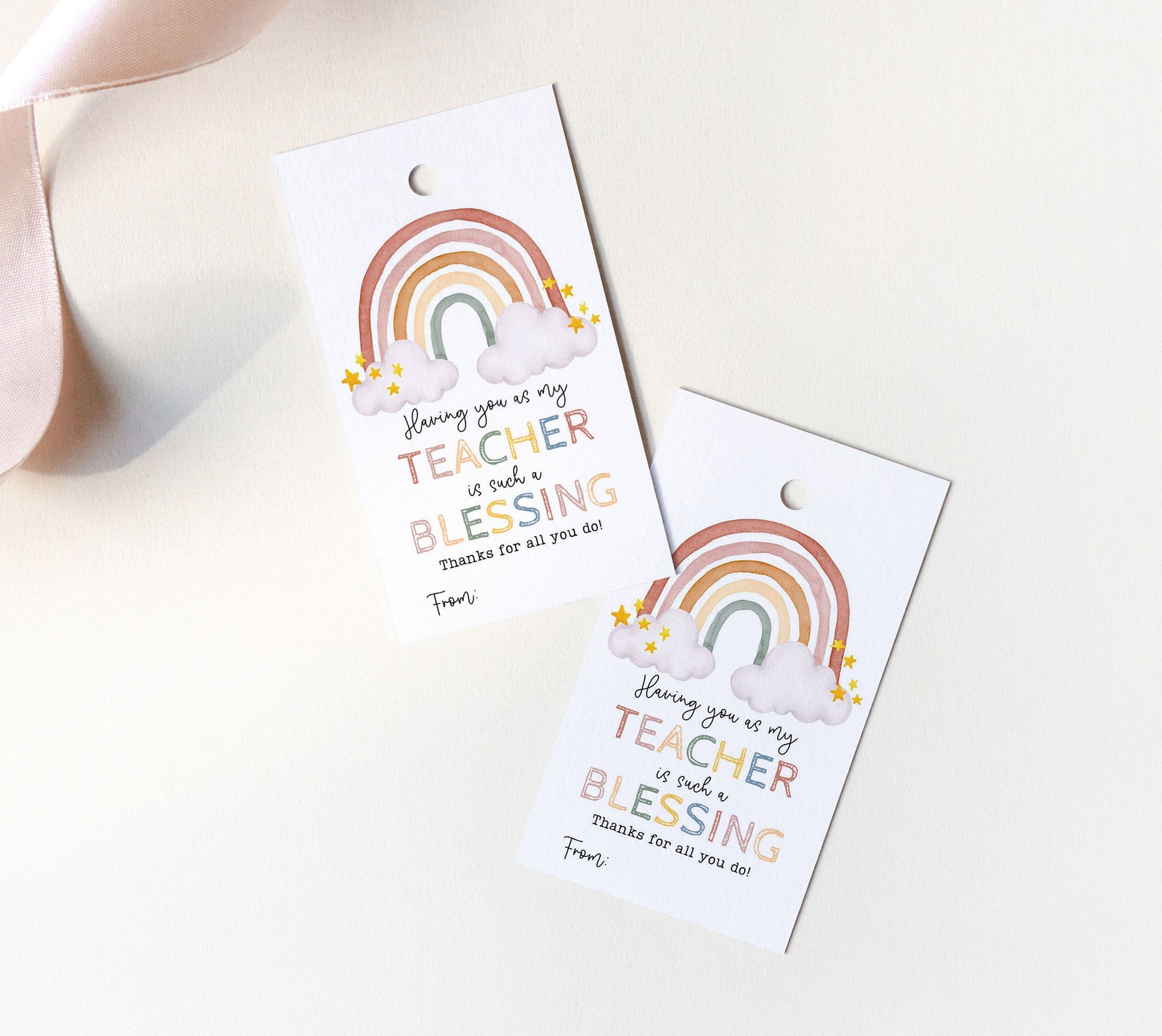 Having You as My Teacher is Such a Blessing Tag, Printable End of ...