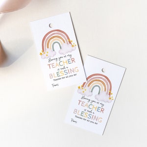 Having You as My Teacher is Such a Blessing Tag, Printable End of ...