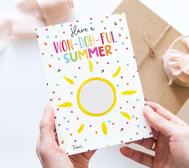 Have A Won-doh-ful Summer Play Dough Holder, Printable End of School ...