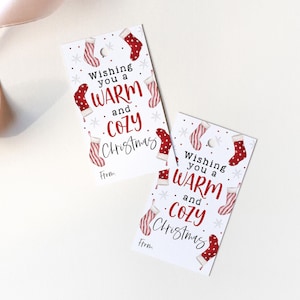 Wishing You a Warm and Cozy Christmas Tag, Printable Merry Christmas ...