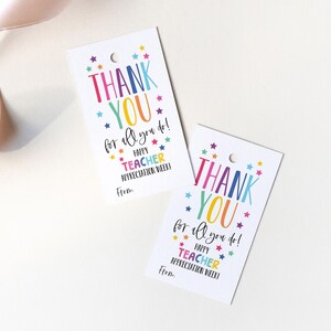 Thank You for All You Do Happy Teacher Appreciation Week Tag, Printable ...