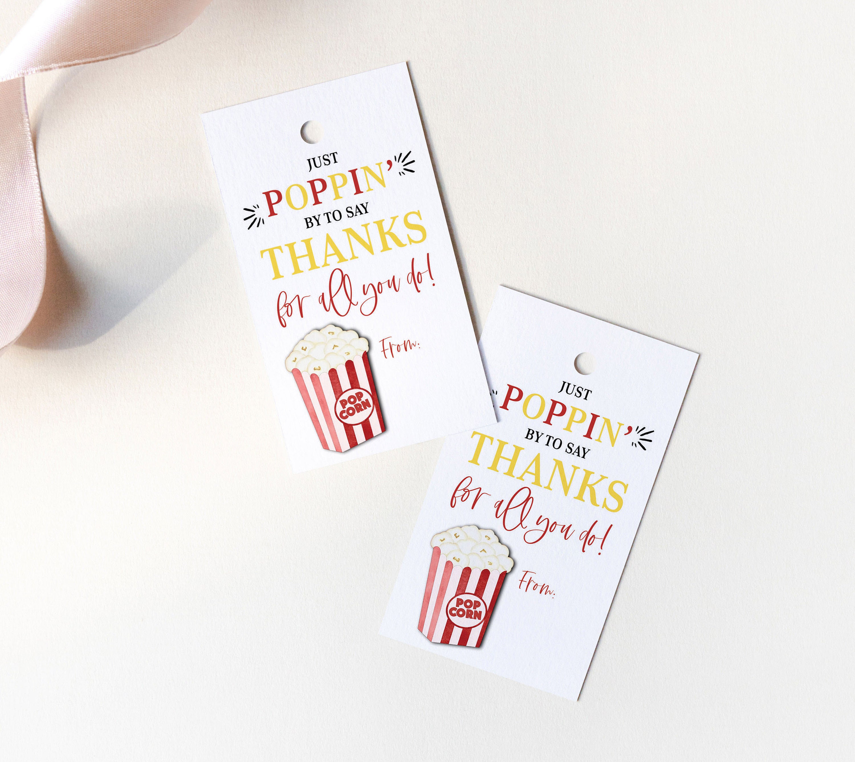 Just Poppin' by to Say Thanks for All You Do Tag, Printable End of ...