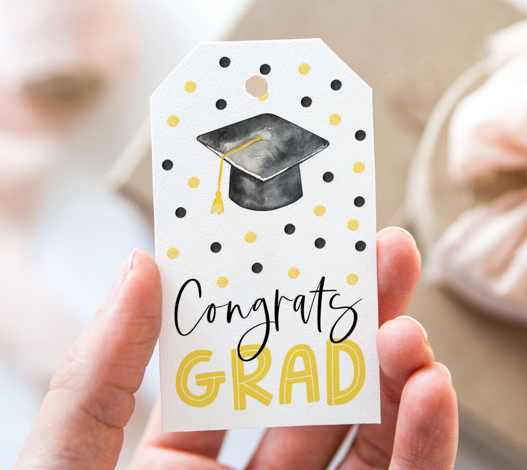 Congrats Grad Tag, Printable End of School Year Favor Tags ...