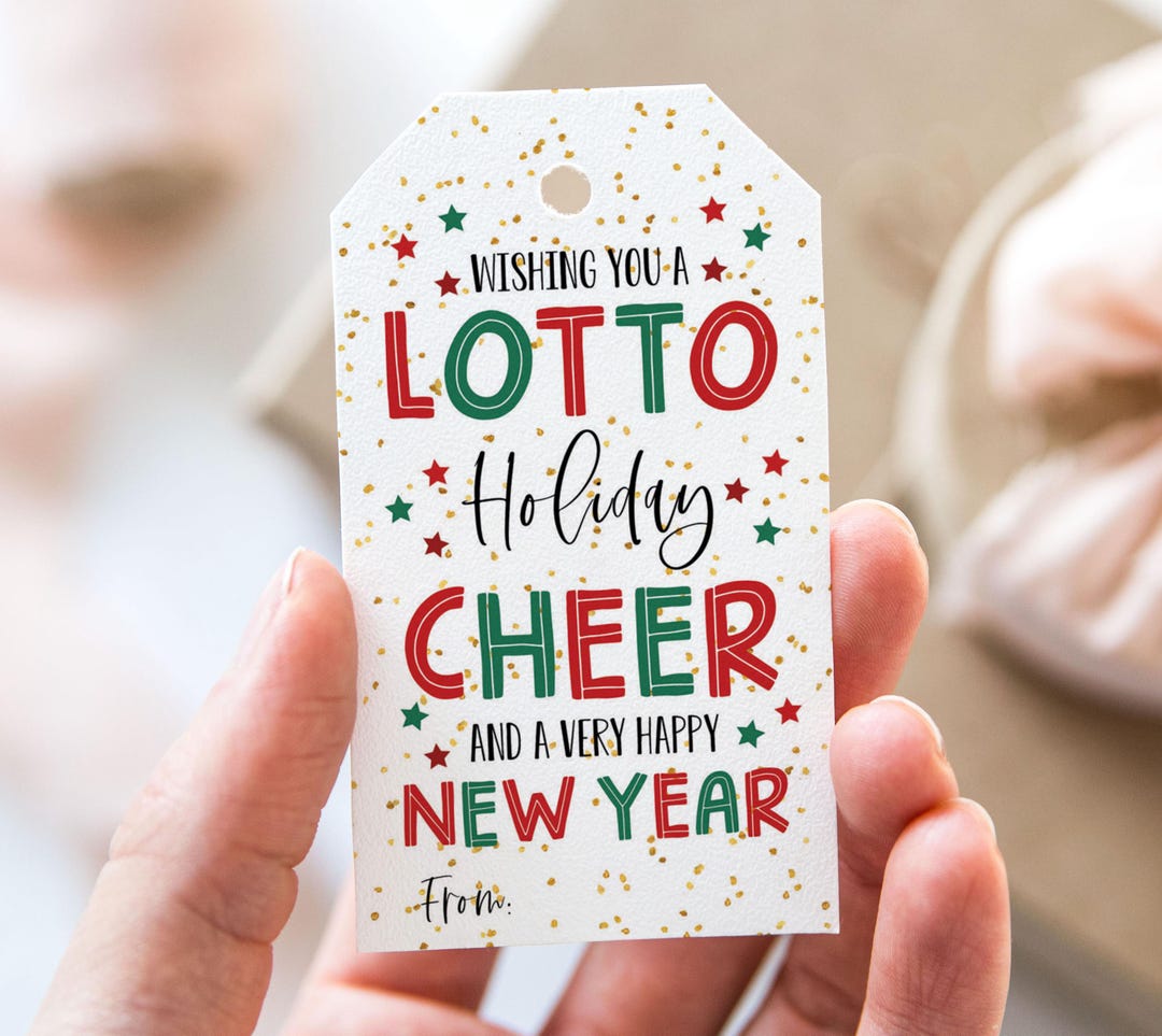 Wishing You A Lotto Holiday Cheer and A Happy New Year Tag, Printable ...