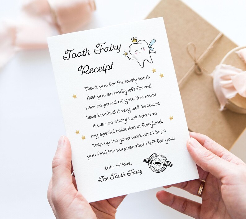 Tooth Fairy Receipt, Letter From the Tooth Fairy, Printable First Tooth ...