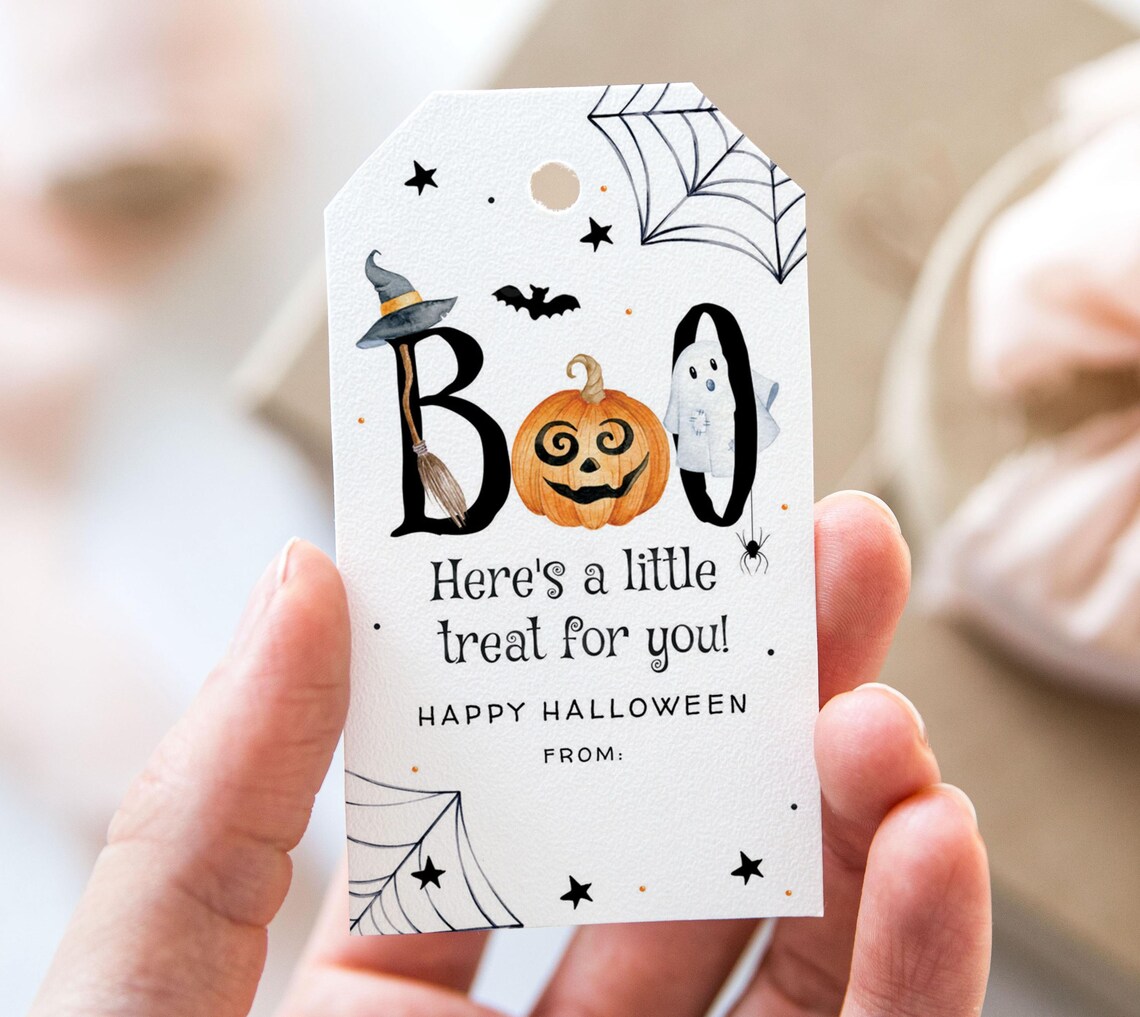 Boo Here's A Little Treat for You Tag, Printable Happy Halloween Favor ...