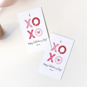 XOXO Happy Valentine's Day Tag, Printable Happy Valentine's Day Favor ...