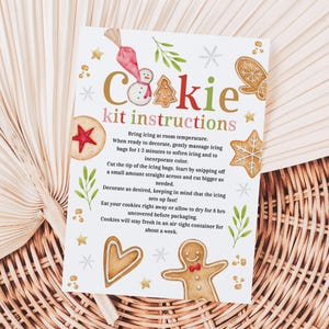 Christmas Cookie Kit Instructions Card, DIY Cookie Kit, Printable Merry ...