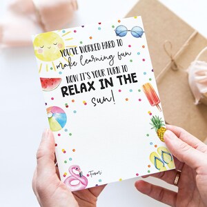 Summer Your Turn to Relax in the Sun Gift Card Holder, Printable End of ...