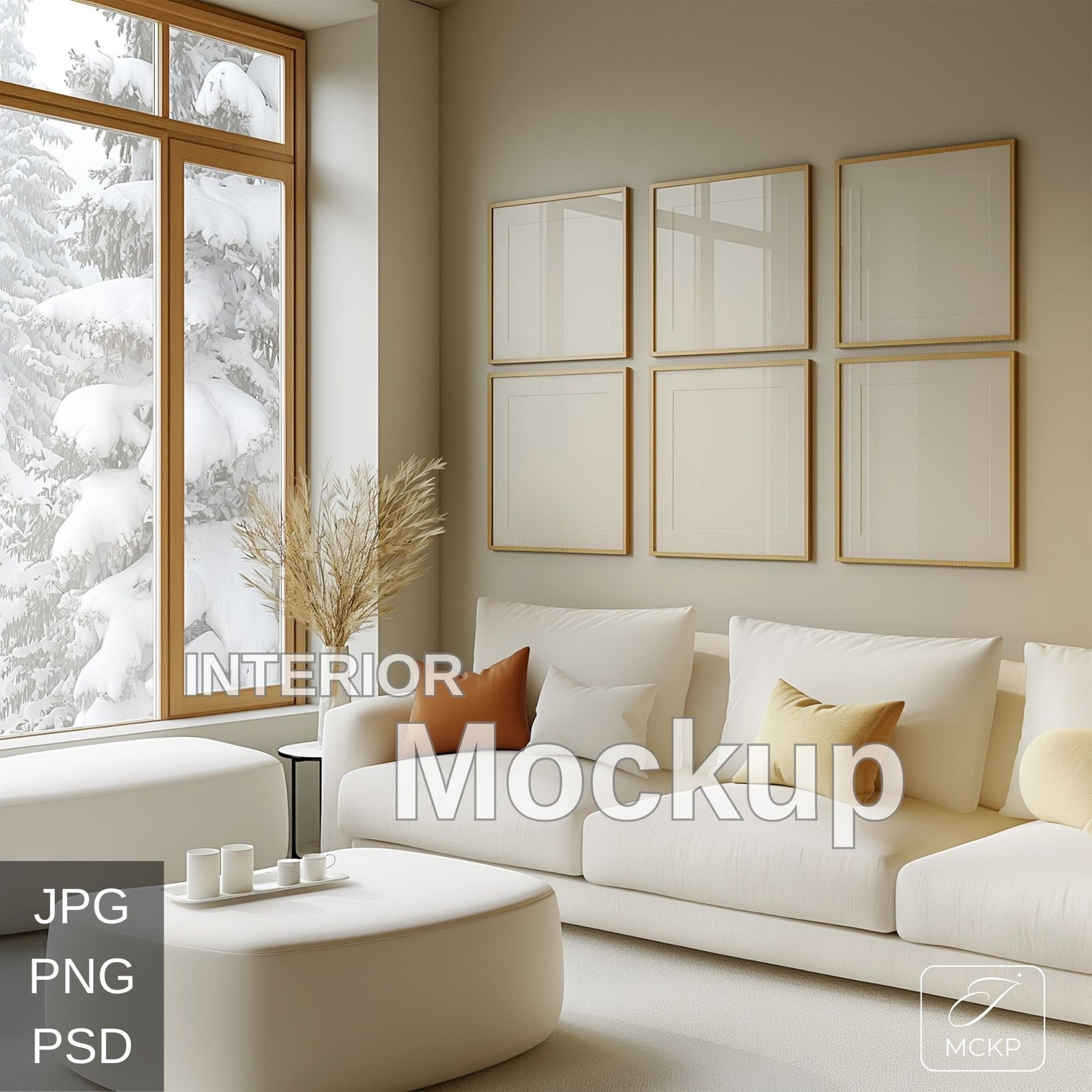 6 Frame Mockup Wood Frame Gallery Mockup Interior Mock up Bring Your ...